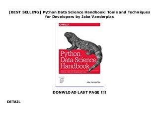 [BEST SELLING] Python Data Science Handbook: Tools and Techniques for ...