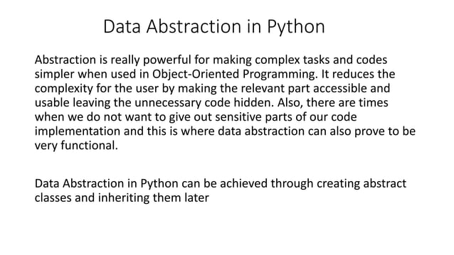 Python-DataAbstarction.pptx | Programming Languages | Computing