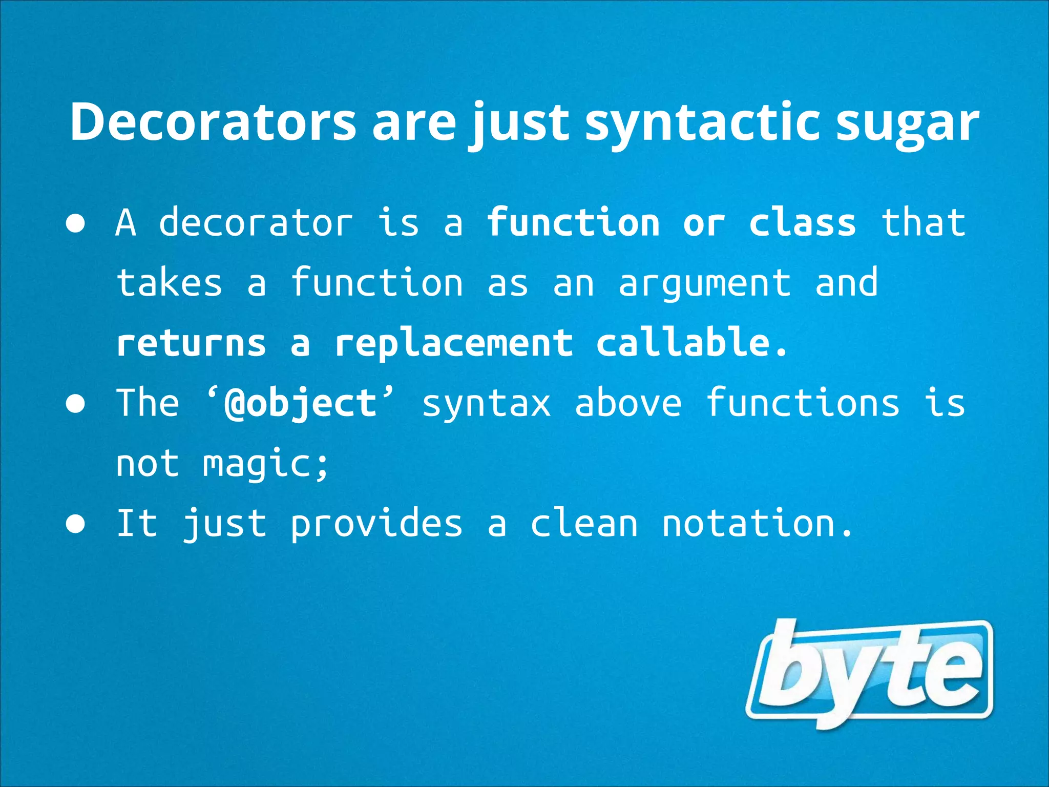 Introduction to Python decorators | PPT