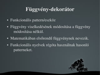 Python dekoratorok | PDF