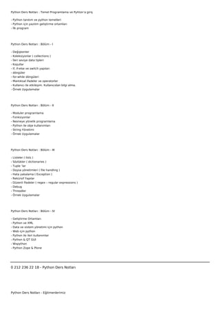 Python ders-notlari | PDF