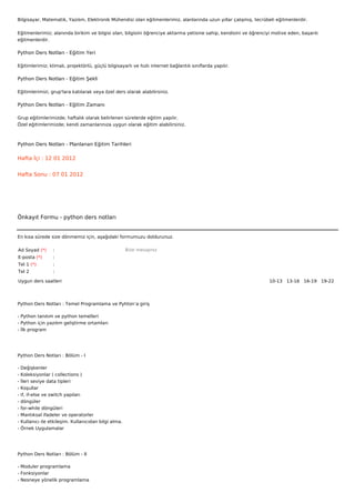 Python ders-notlari | PDF