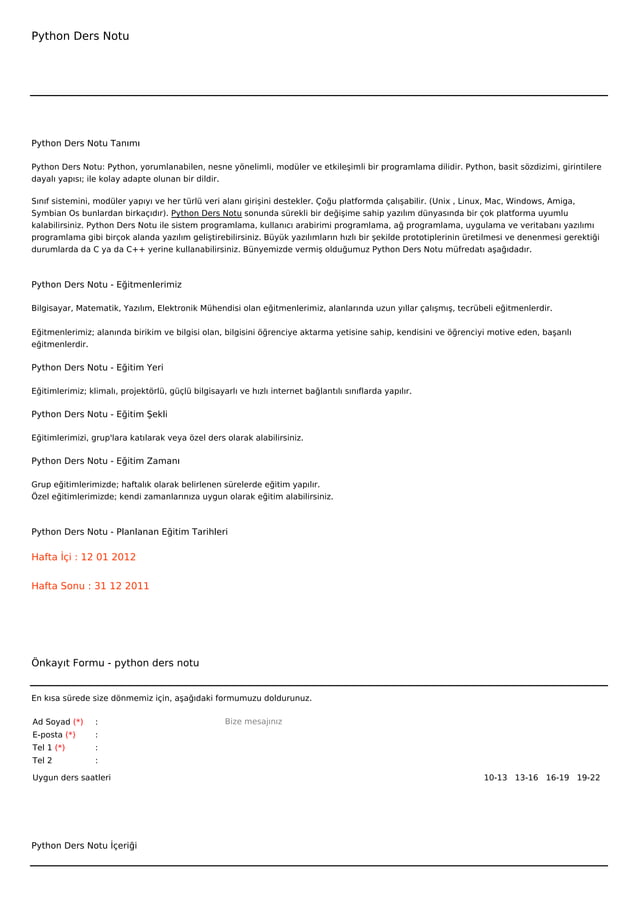 Python ders-notu | PDF