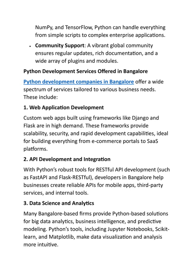 Top Python development services company in Bangalore | PDF