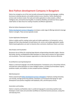 Best Python development Company in Bangalore | PDF