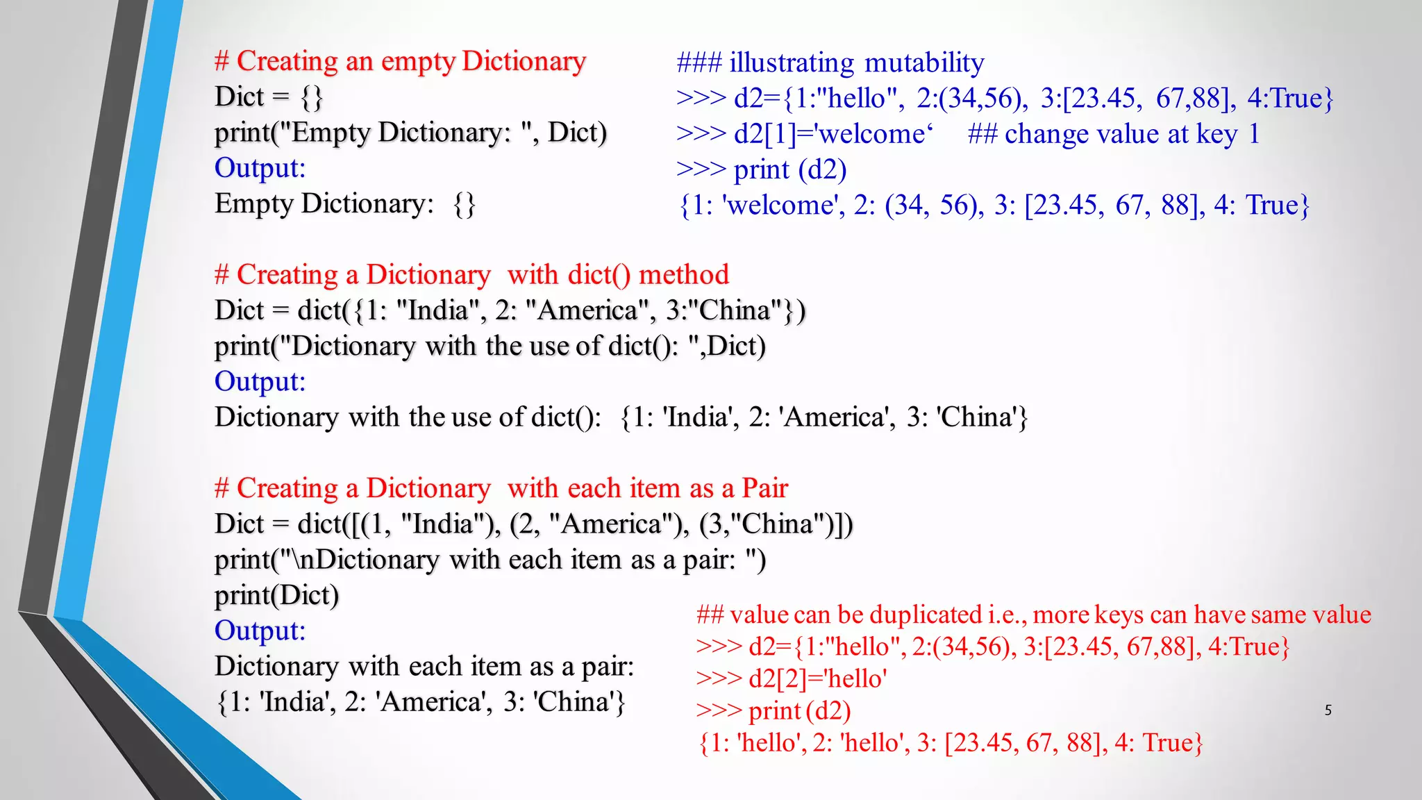 Python dictionaries | PPT