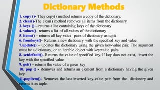 Python dictionaries | PPT