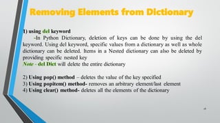 Python dictionaries | PPT