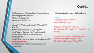 Python dictionaries | PPT