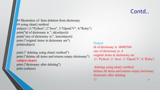 Python dictionaries | PPT