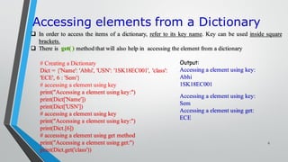 Python dictionaries | PPT
