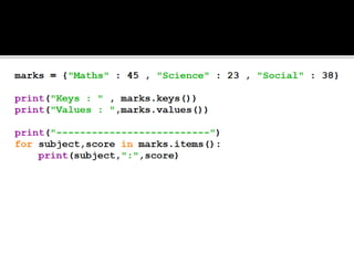 Python dictionary | PPT