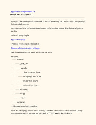 Virtual Environment and Web development using Django | PDF