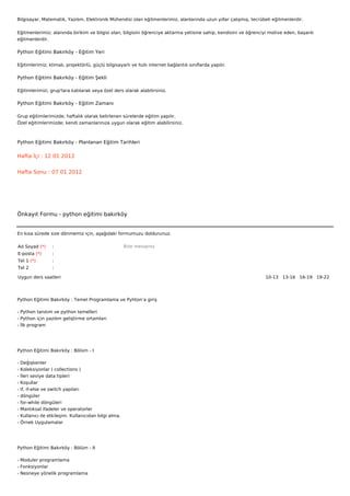 Python egitimi-bakirkoy | PDF | Free Download
