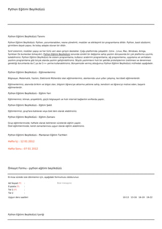 Python egitimi-beylikduzu | PDF