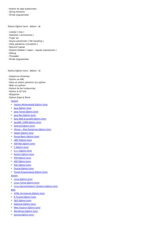 Python egitimi-izmir | PDF