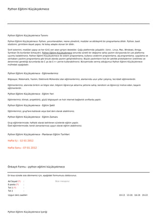 Python egitimi-kucukcekmece | PDF