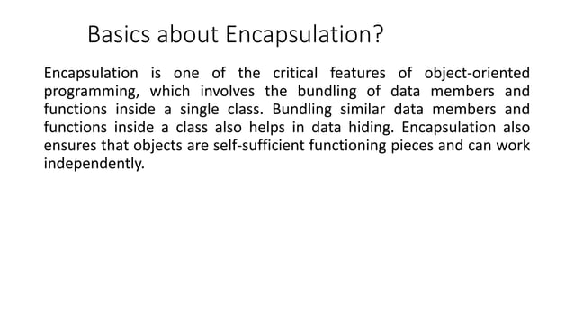 Python Encapsulation Pptx