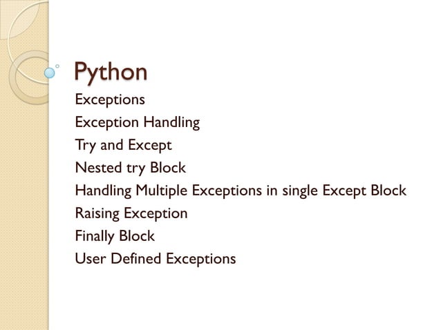Python Exception Handling Ppt