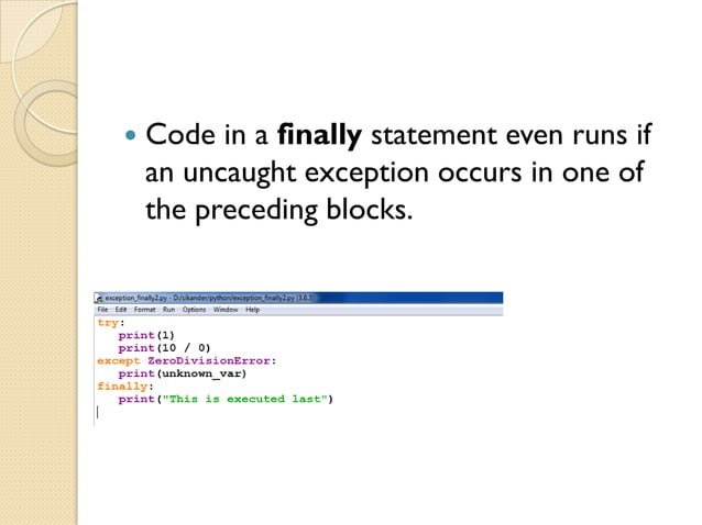 Python exception handling