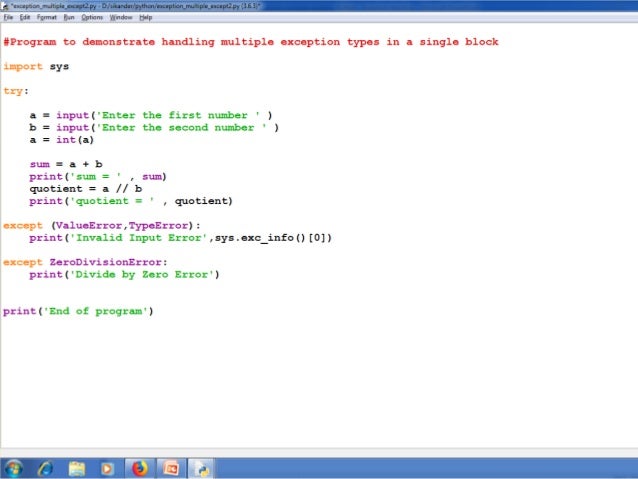 Python exception handling