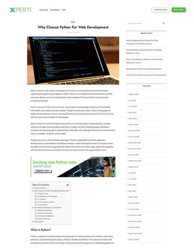 Why Choose Python For Web Development | PDF | Web Development | Internet