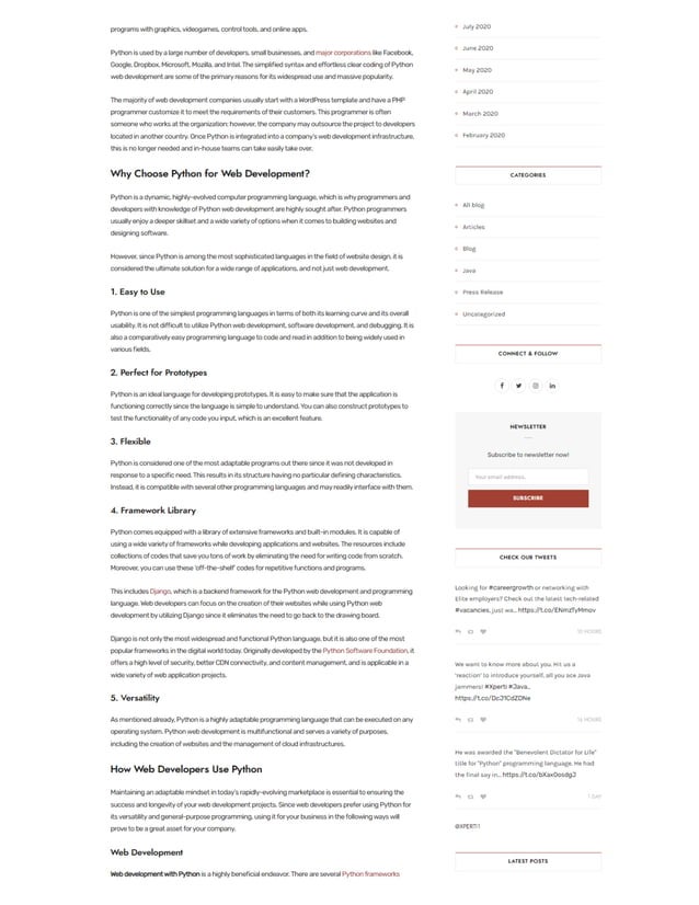 Why Choose Python For Web Development | PDF | Web Development | Internet