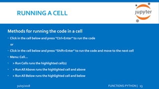 Python - Functions - Azure Jupyter Notebooks | PPT