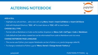 Python - Functions - Azure Jupyter Notebooks | PPT