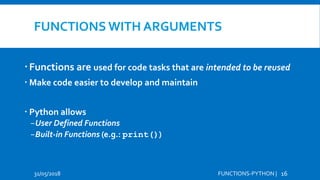 Python - Functions - Azure Jupyter Notebooks | PPT