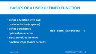 Python - Functions - Azure Jupyter Notebooks | PPT