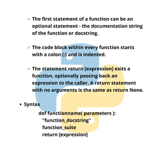 Python functions | PDF