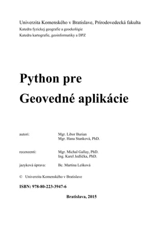 Python pre Geovedné aplikácie | PDF