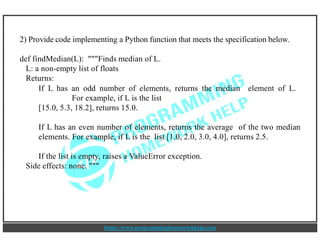 Python Homework Sample | PPT