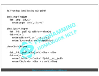 Python Homework Sample | PPT | Free Download