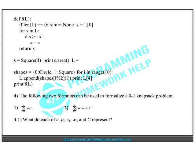 Python Homework Sample | PPT