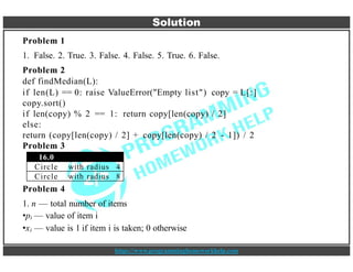 Python Homework Sample | PPT