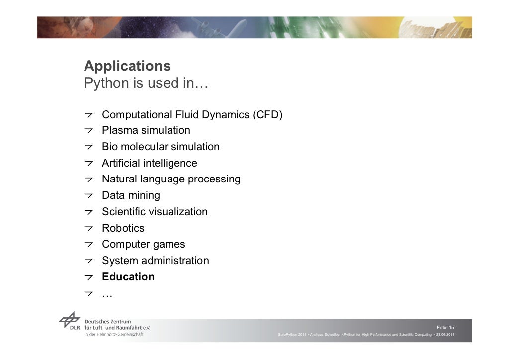 Python for High Performance and Scientific Computing