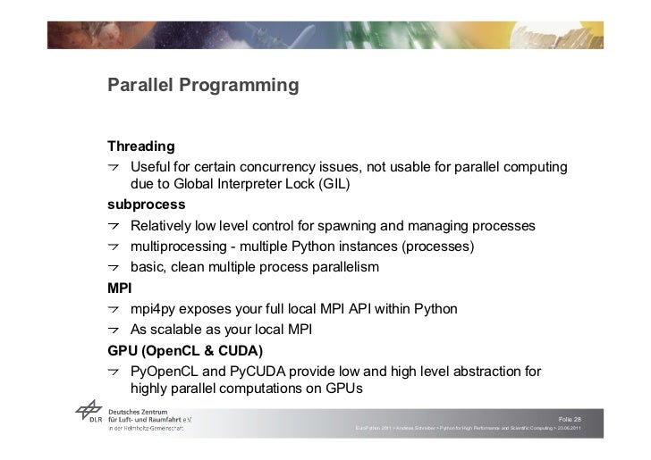 Python for High Performance and Scientific Computing Python for High Performance and Scientific Computing