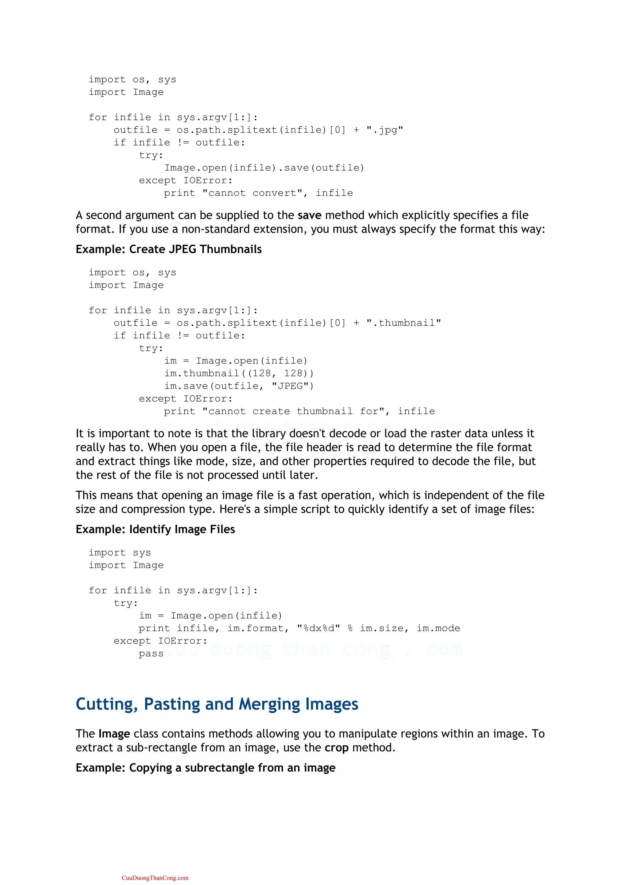 Python Imaging Library Overview Cuuduongthancong Pdf Photo