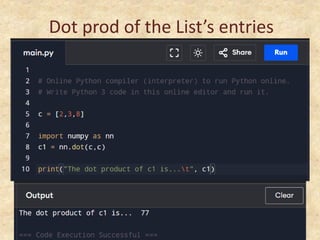 Module 3 - Introduction to NumPy (Numerical Python) & Arrays. | PPTX