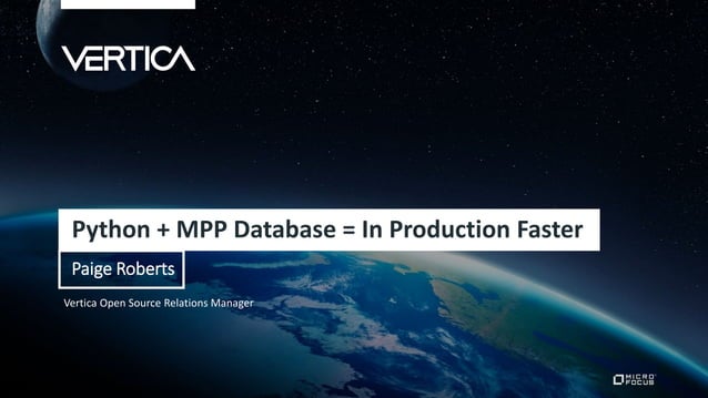 Python + MPP Database = Large Scale AI/ML Projects in Production Faster | PPT