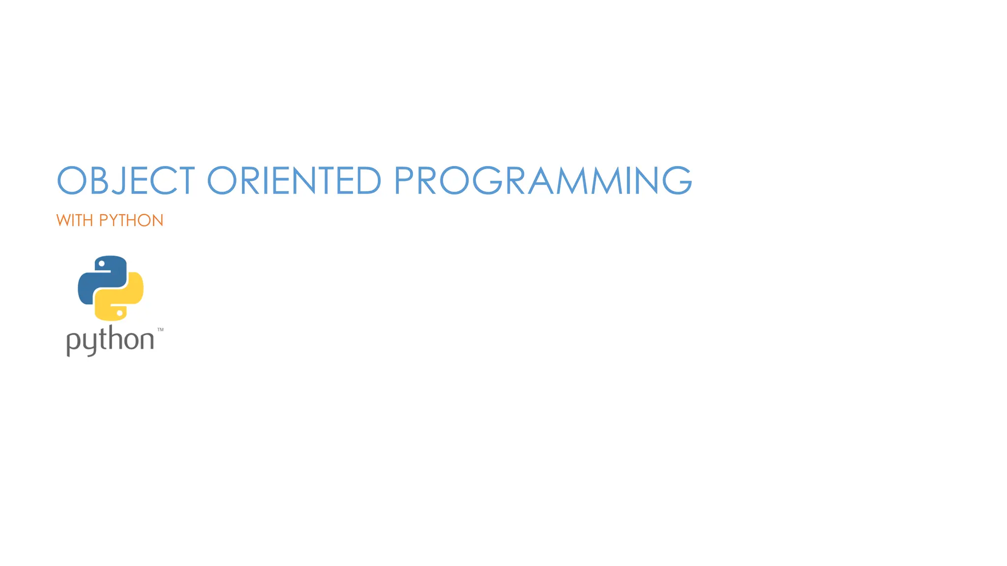 Object Oriented Programming In Python Ppt
