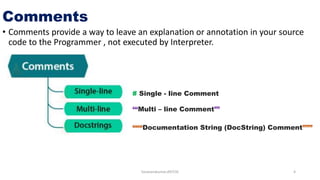 Python operator precedence and comments | PPTX | Programming Languages | Computing
