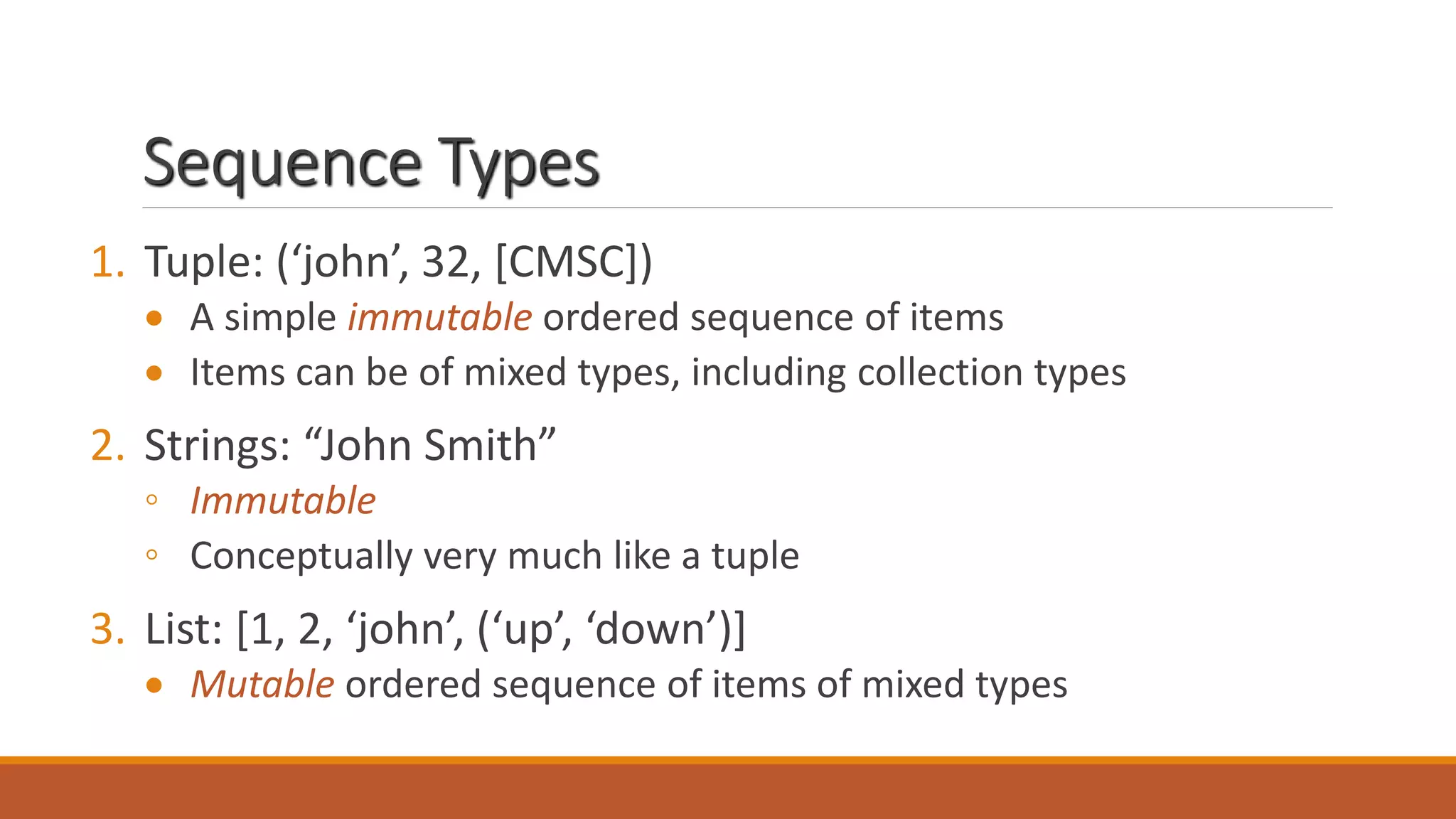 Sequence Types In Python Programming Ppt