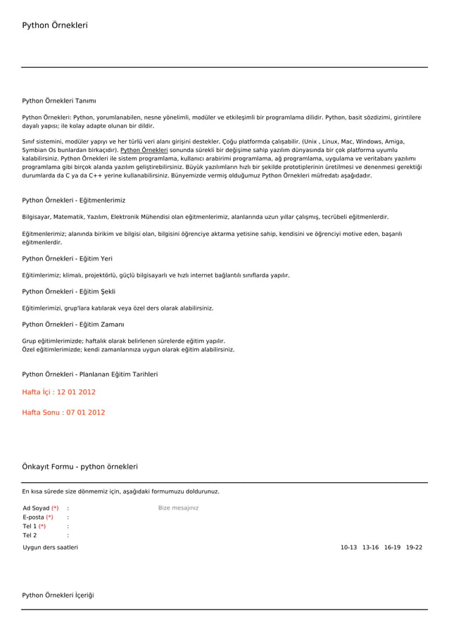 Python ornekleri | PDF