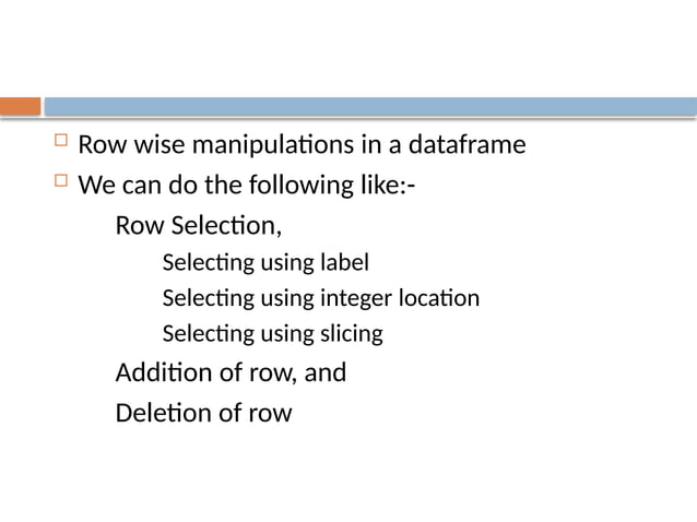 Python Pandas For Data Analysis Manipulatepptx 