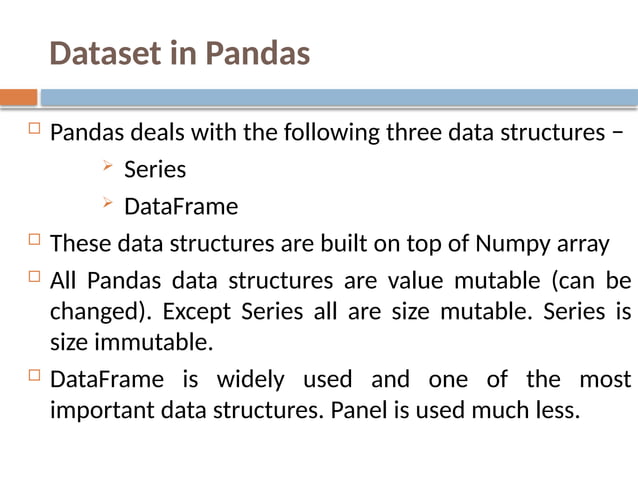 Python Pandas For Data Analysis Manipulatepptx