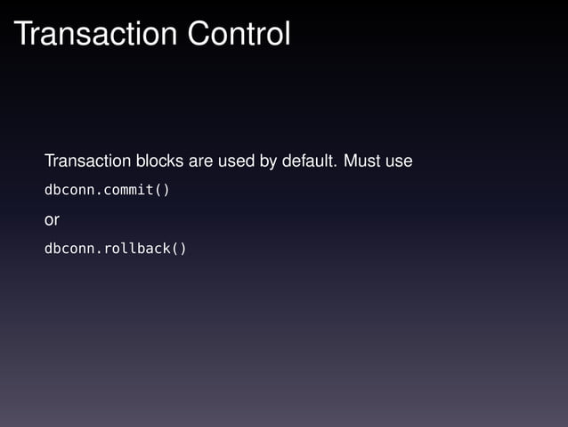 Programming With Python And Postgresql Ppt