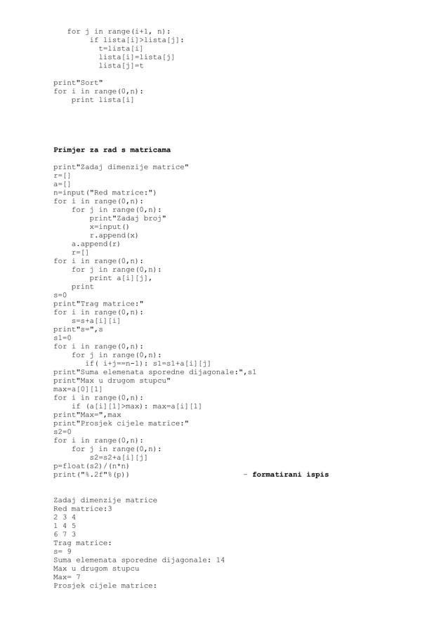 Python primjeri programa | DOC